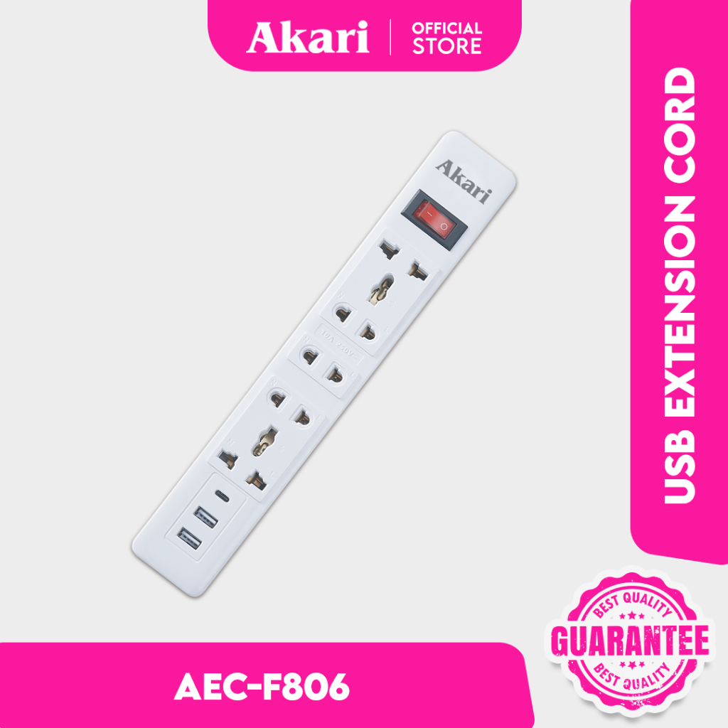 Akari 5 Gang Extension Cord with Surge Protection and Overload ...