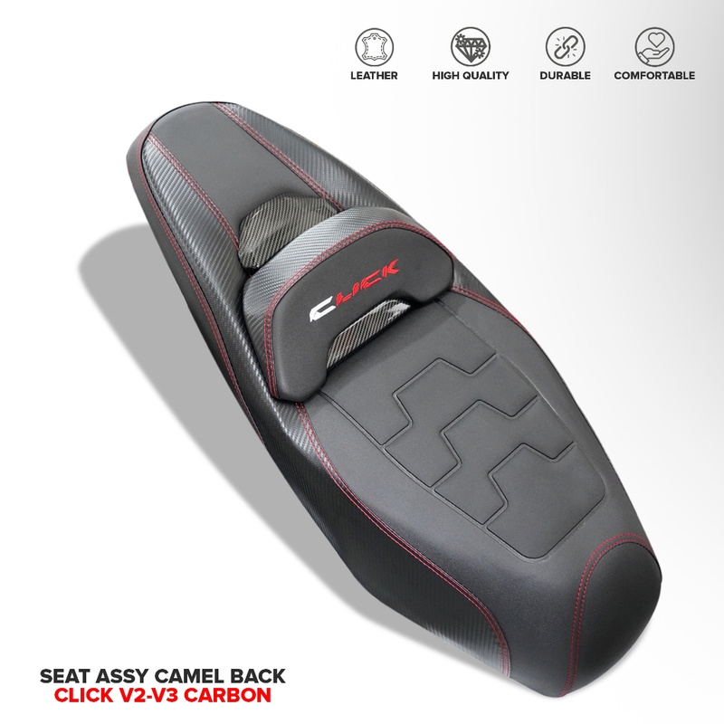 Honda Click V2/V3 Carbon Camel Back Seat Cover Assy With Embroid Deluxe ...