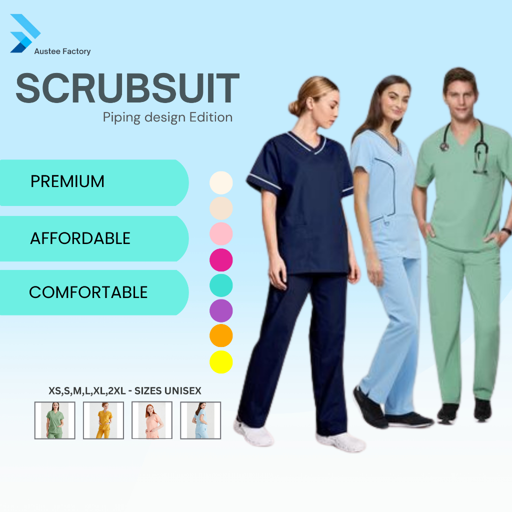 Austee Piping Katrina Fabrics Terno Nurses Uniform Medical Uniform ...