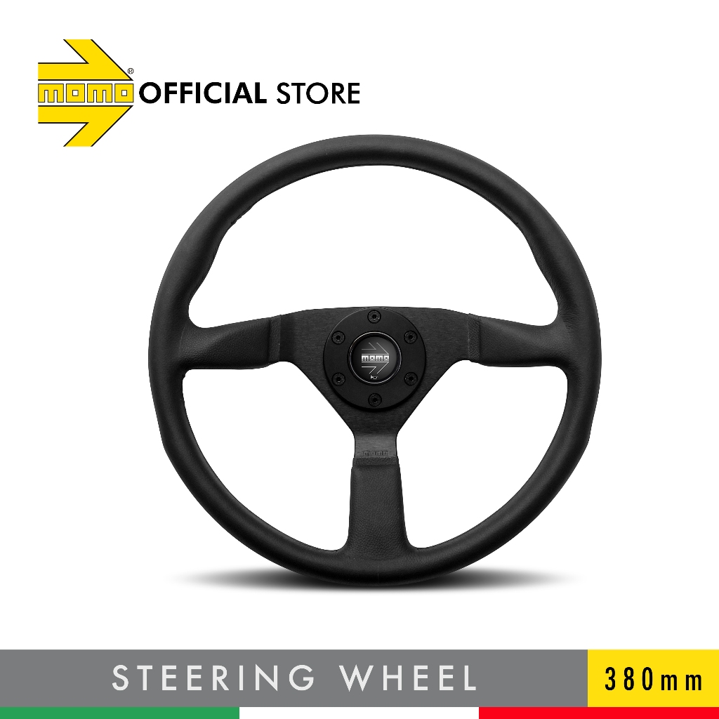 MOMO Monte Carlo 380 Steering Wheel Black with Anodized Aluminum Center ...