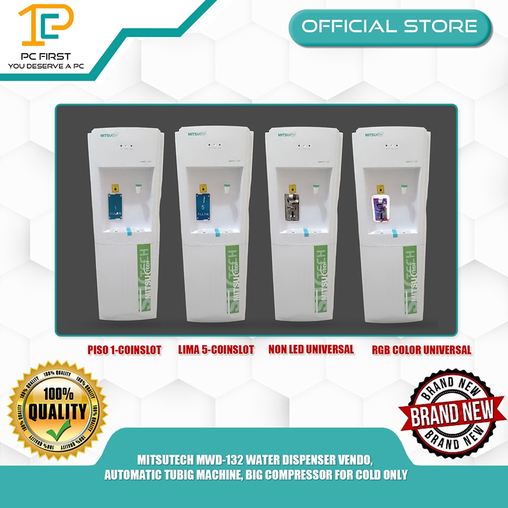 PC FIRST MITSUTECH MWD-132 WATER DISPENSER VENDO, AUTOMATIC TUBIG MACHINE, BIG COMPRESSOR FOR ...