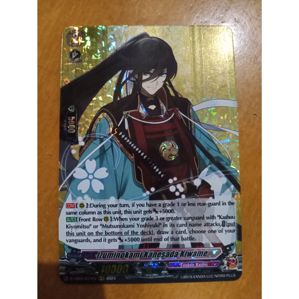 CFV Izuminokami Kanesada Kiwame RRR D-TB04 Touken Ranbu ONLINE 2023 Cardfight Vanguard English ...