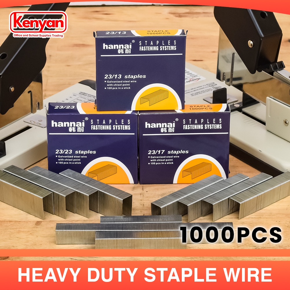 Heavy Duty Staple Wires 1000PCS/BOX 23/23 | 23/17 | 23/13 Sizes Office ...