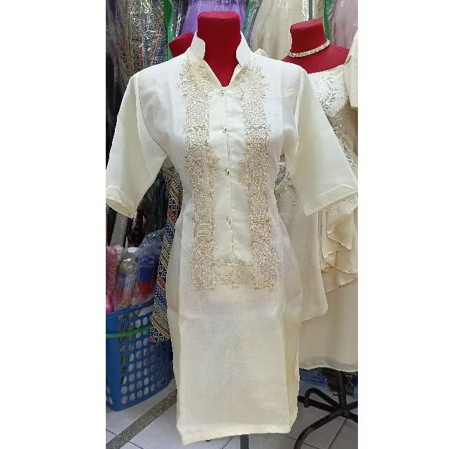 modern filipiniana 3/4 dress assorted burda | Shopee Philippines