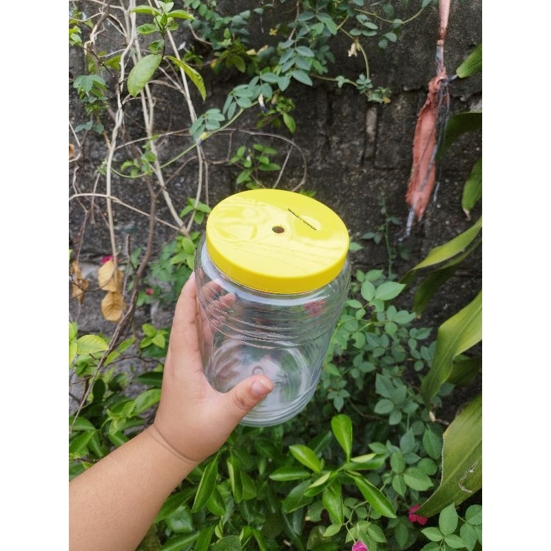 ALKANSYA transparent clear plastic jar coins bank no shade no stickers ...