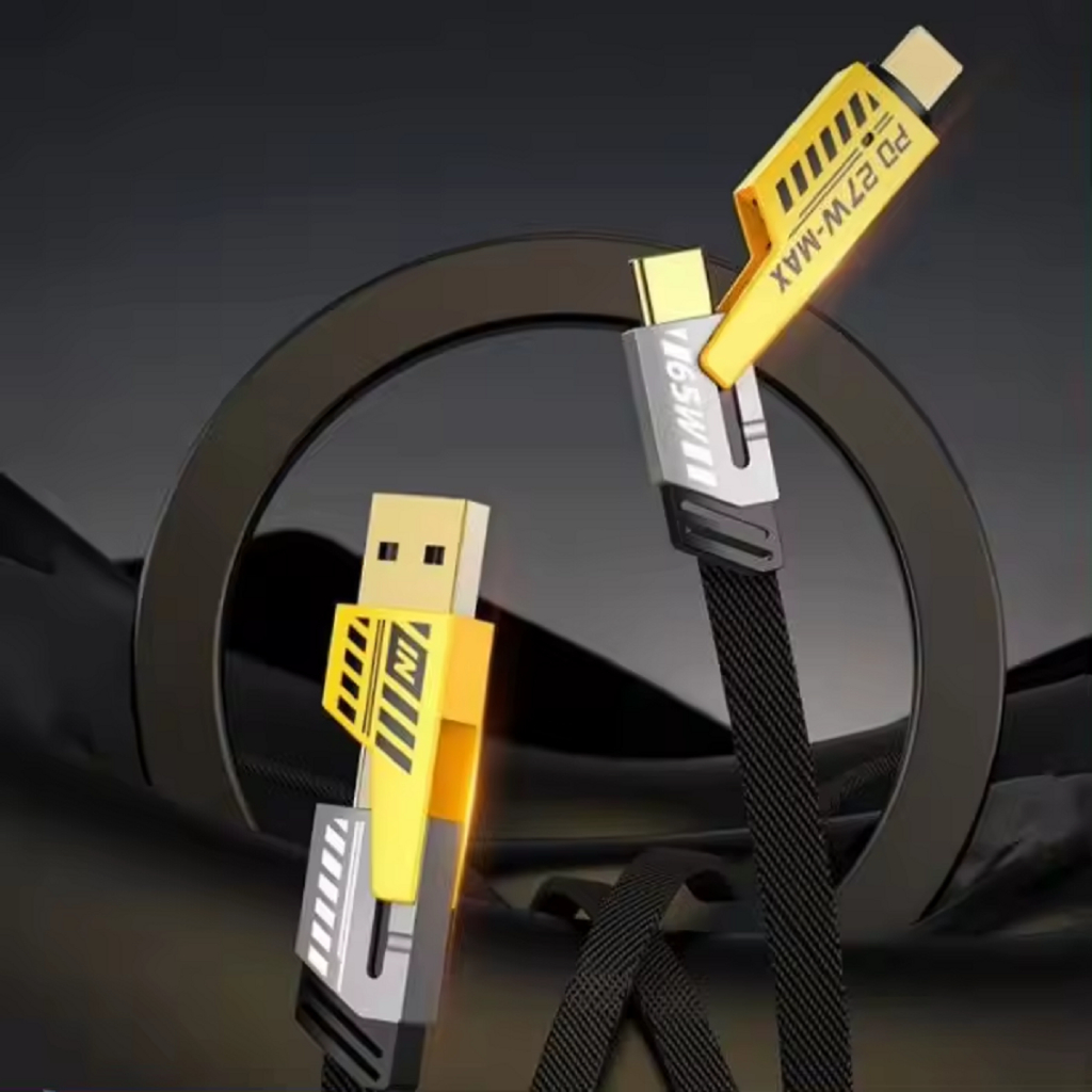 4 in 1 Data Cable Fast Charging PD27W Dual Head Type C 65W ...