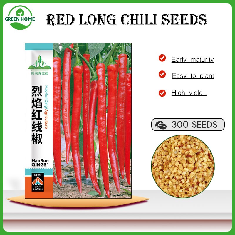 300 pcs Original packaging Long Red Chili Seeds Bonsai Vegetable Seeds ...