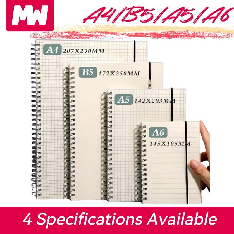 MW A6/A5/B5/A4 Spiral Coil Notebook 80 Grams Thickened Notebooks 80 Sheets Notepads | Shopee ...