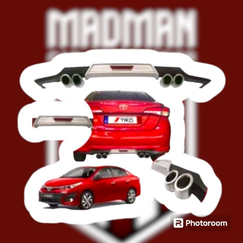 Toyota Vios 19 to 20 Rear Bumper Diffuser Bodykits | Shopee Philippines