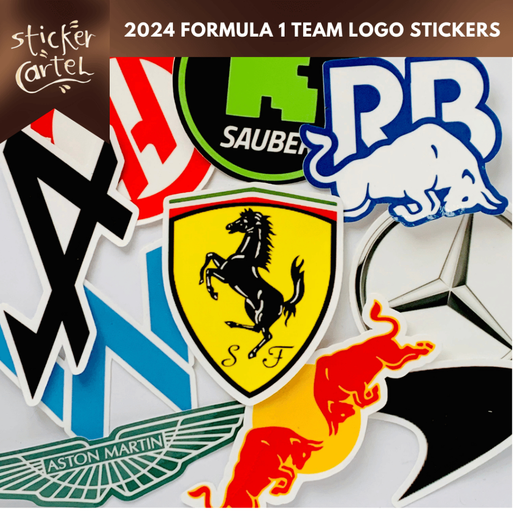 F1 / FORMULA 1-Inspired Team Logo 2024 Outdoor Vinyl Stickers ...