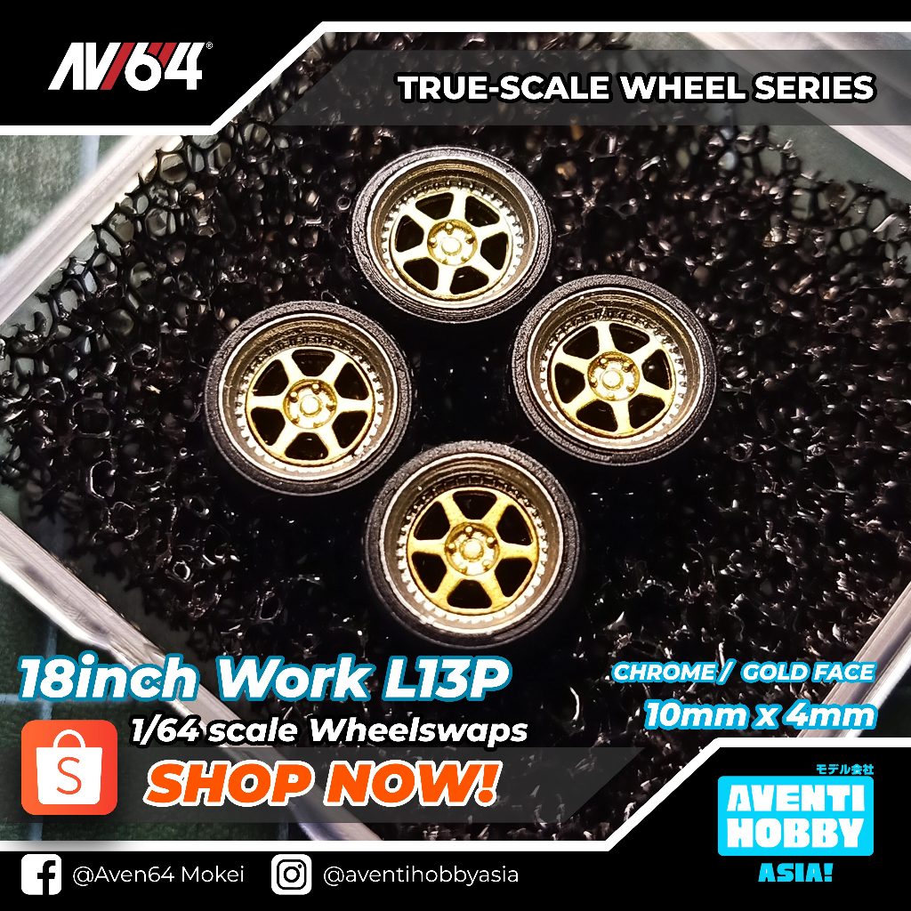 1/64 Wheelswap WORK MEISTER L13P CHROME / GOLD ( 10mm x 4mm ) | Shopee ...