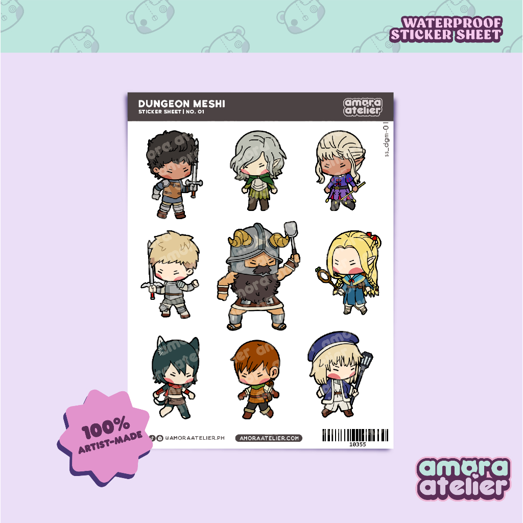 Sticker Sheet | Dungeon Meshi Delicious in Dungeon | Fan Art by Amora ...