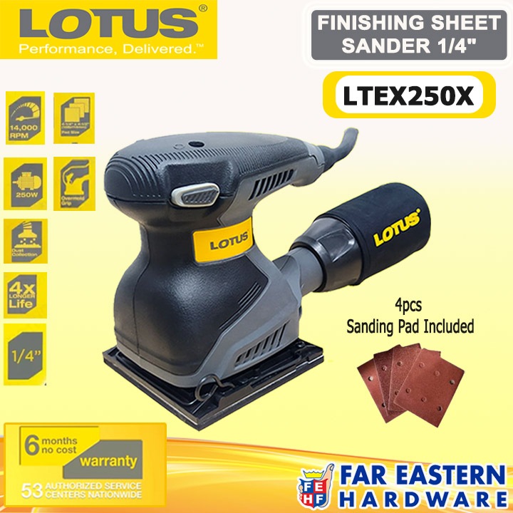 LOTUS Finishing Sheet Sander 1/4" LTEX250X | with Block Plane LTPTCD ...