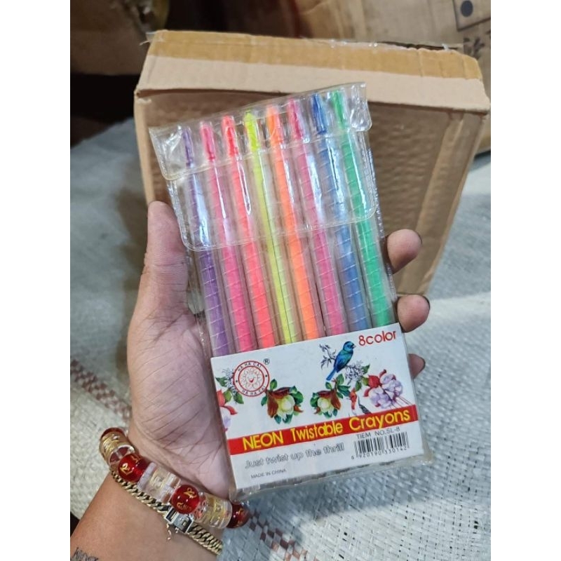 NEON TWISTABLE CRAYON 8PCS PER PACK | Shopee Philippines