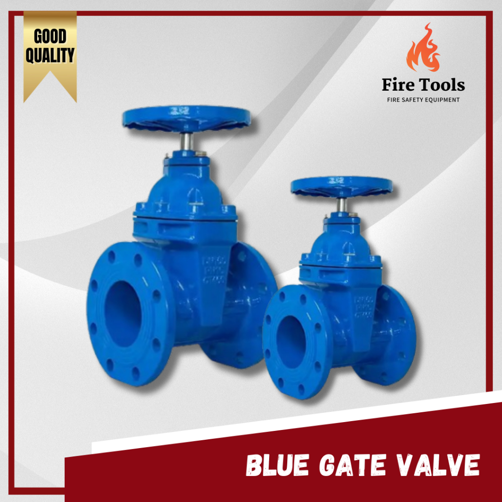 Blue Gate Valve Flange Type Non Rising Stem Soft Sealing Ductile Cast ...