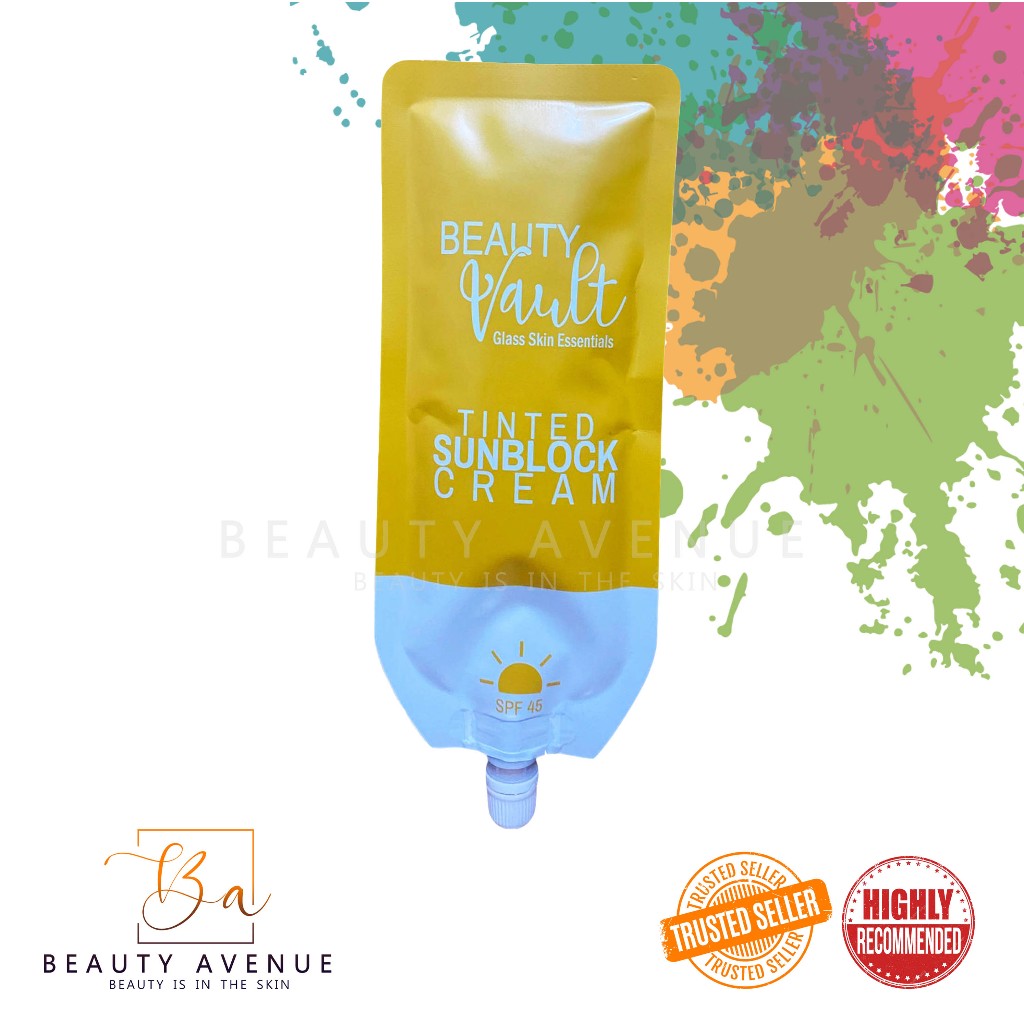 Beauty Vault TINTED SUNBLOCK CREAM SPF 45 (POUCH) (With Freebies) | Shopee Philippines