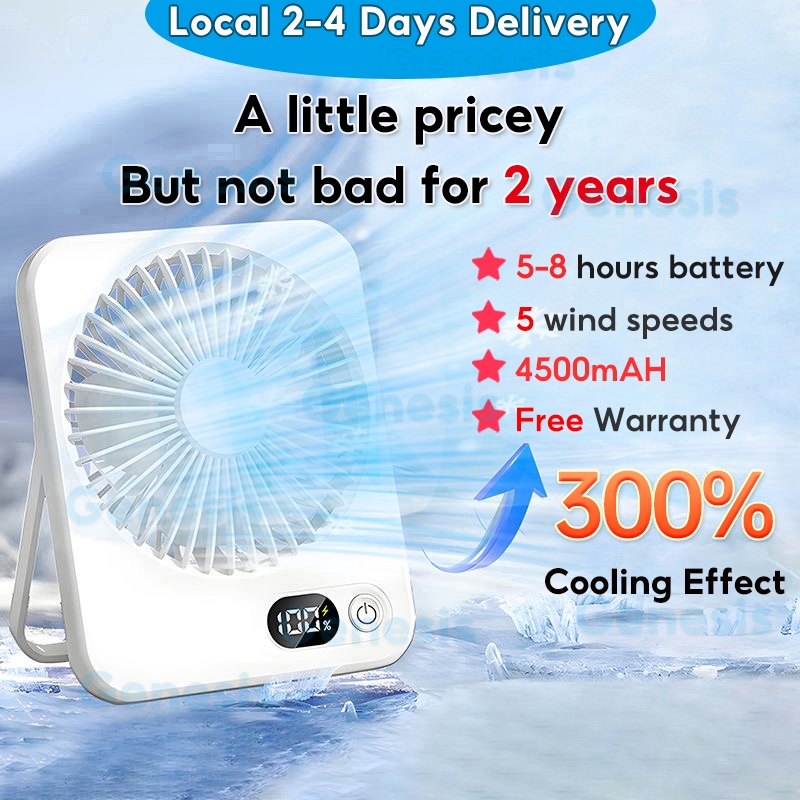 Genesis Desk fan 4500mAh Portable USB Mini Electric Fan Rechargeable ...