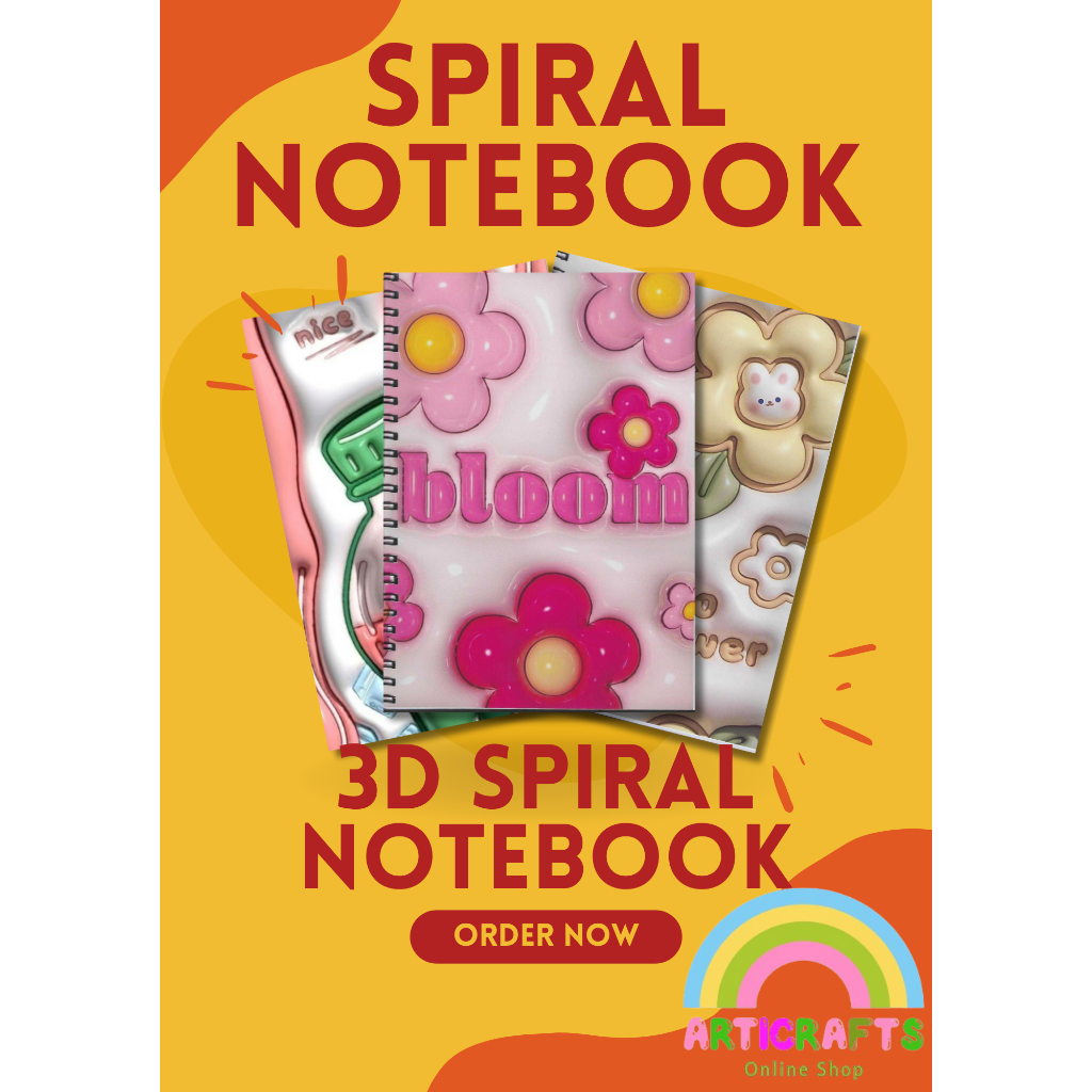 3D Spiral Notebook Back to School Notebook | Shopee Philippines