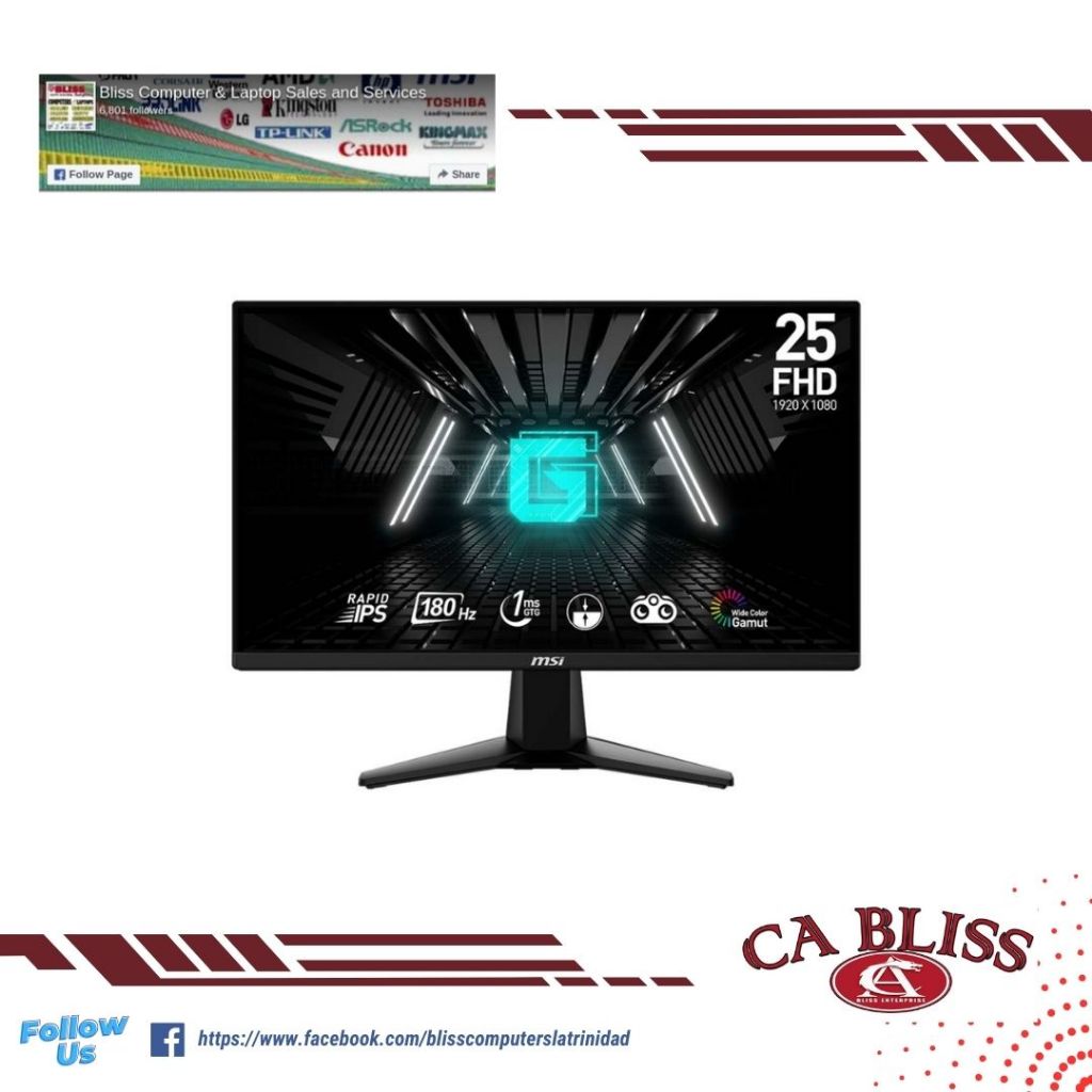 MSI G255F 25" | 180hz - Rapid IPS | Full HD 1080p Monitor | Shopee ...