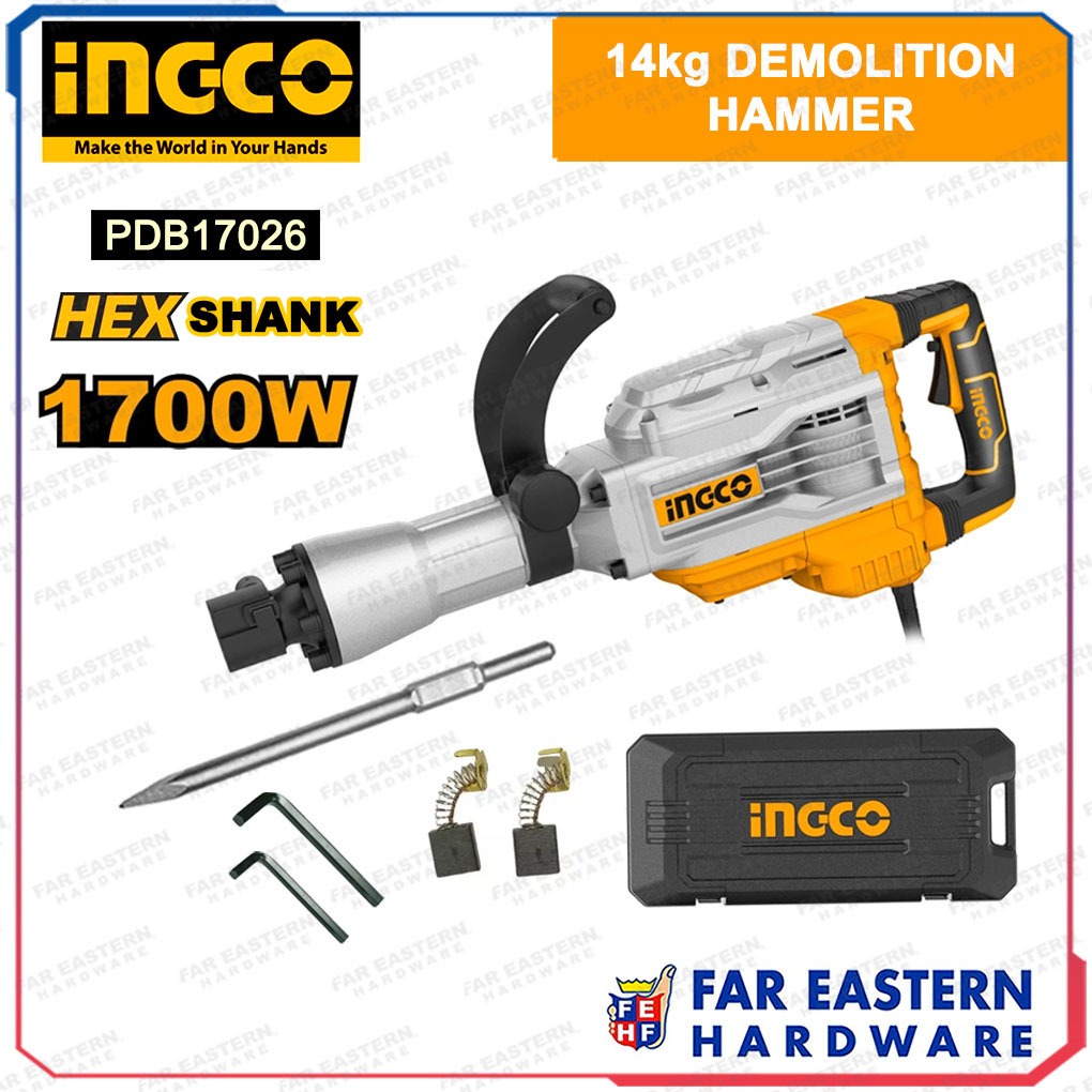 INGCO Demolition Hammer 1700W w/ Chisel Jackhammer PDB17026 ...