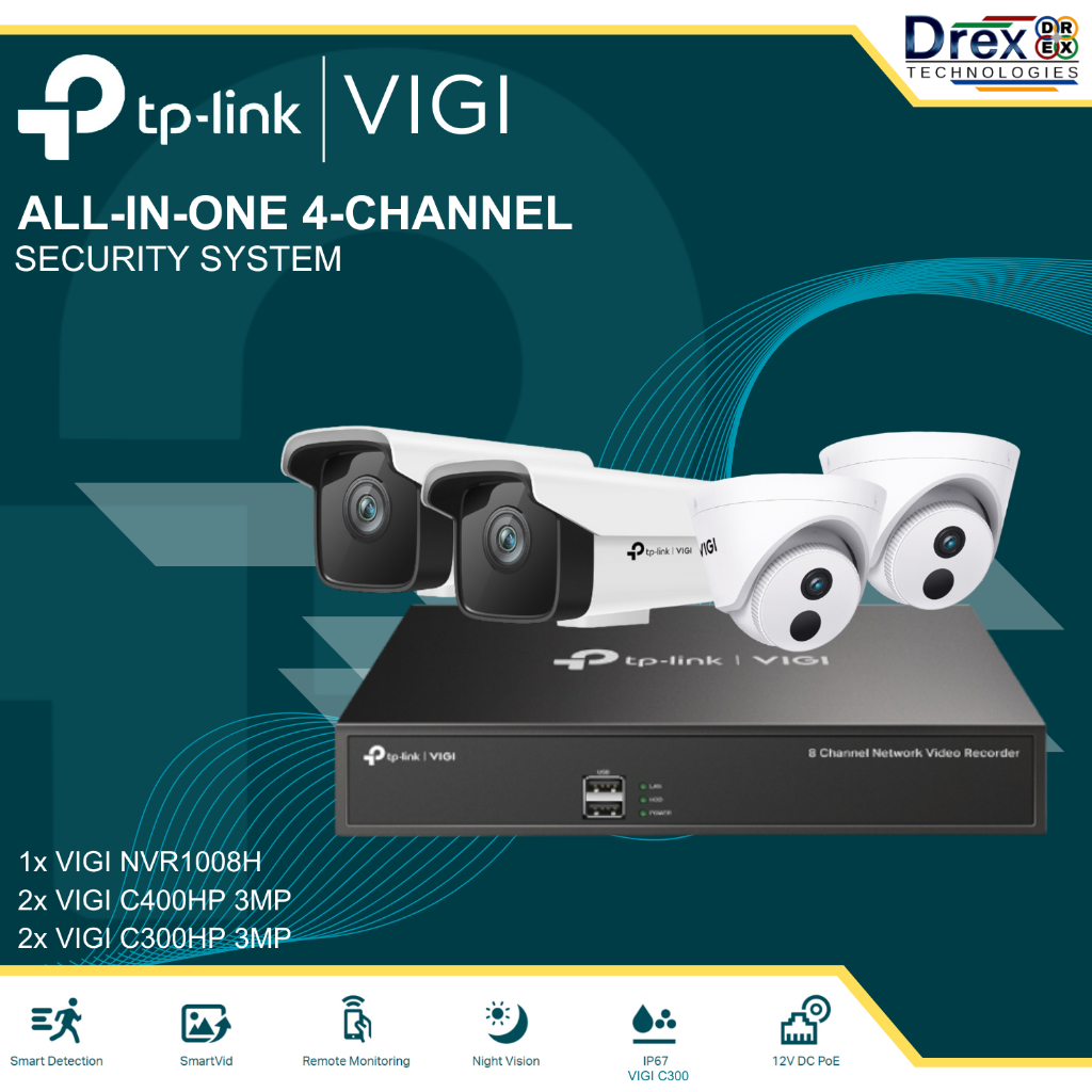 TP-LINK VIGI / VIGI ALL-IN-ONE 4 CHANNEL SECURITY SYSTEM | Shopee ...