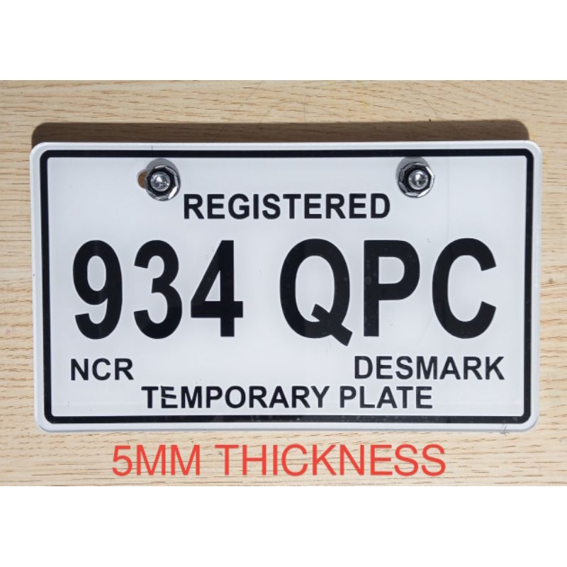 Motorcycle Temporary Plate (Acrylic) MAKAPAL 5MM THICKNESS or 3MM ...
