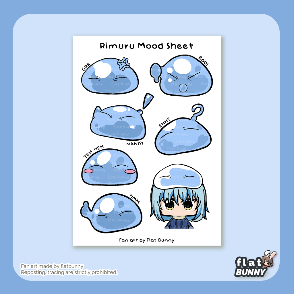 Rimuru Tempest Mood Sheet | Flat Bunny Prints | Shopee Philippines