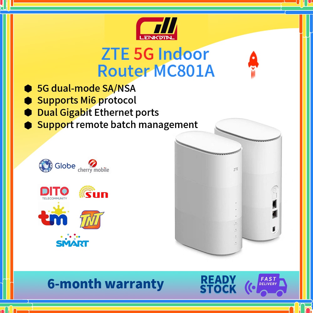 ZTE 5G CPE MC801A WiFi 6 Router LTE+5G EN DC peak rate 4.6Gbps Wi Fi 6 ...