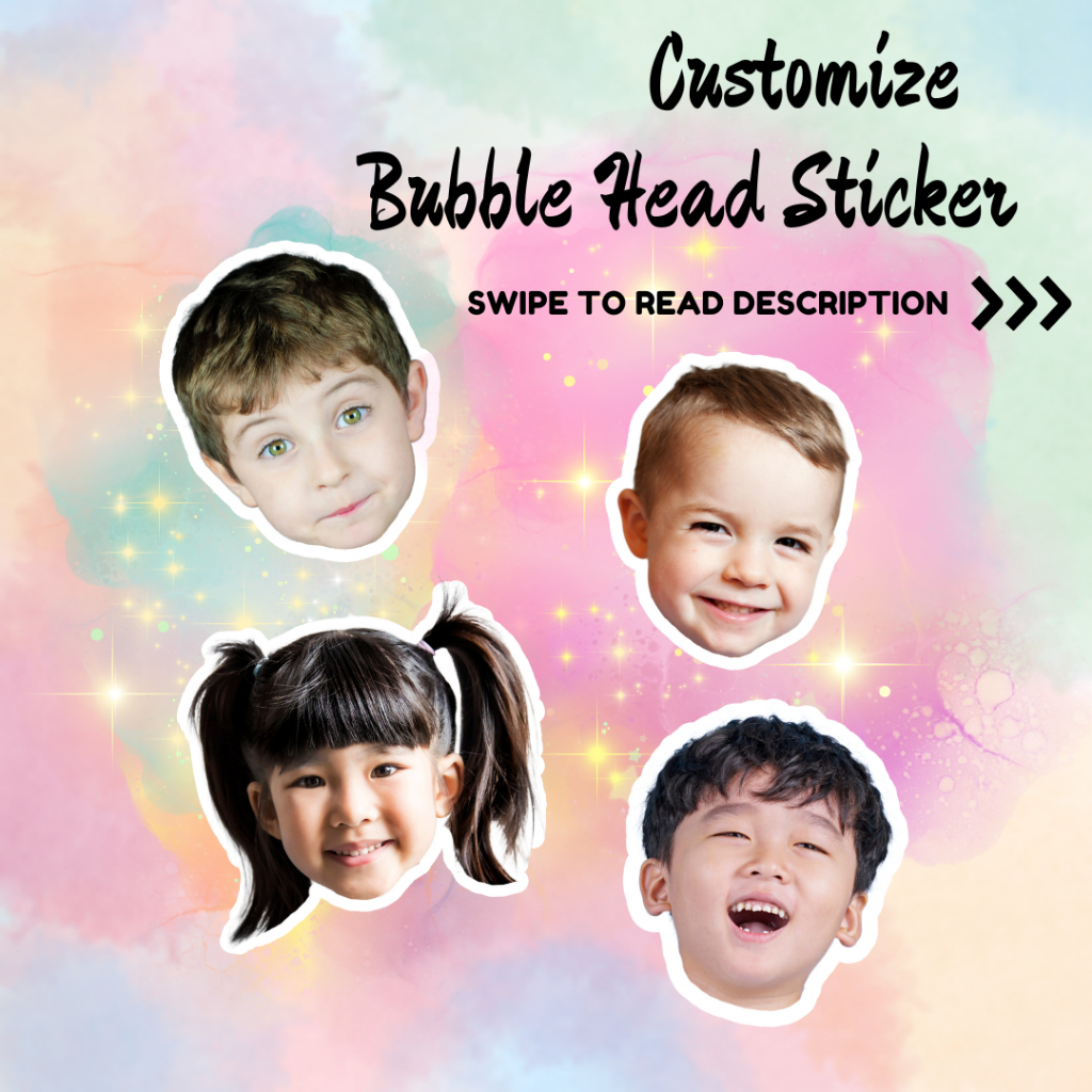 Personalized Bubble Head Stickers Waterproof Matte For Tumbler laptop ...