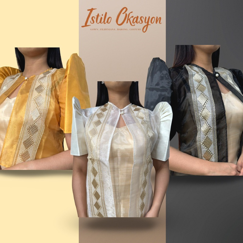 Filipiniana BOLERO ROUND COLLAR Style with Embroidery Design -Modern ...