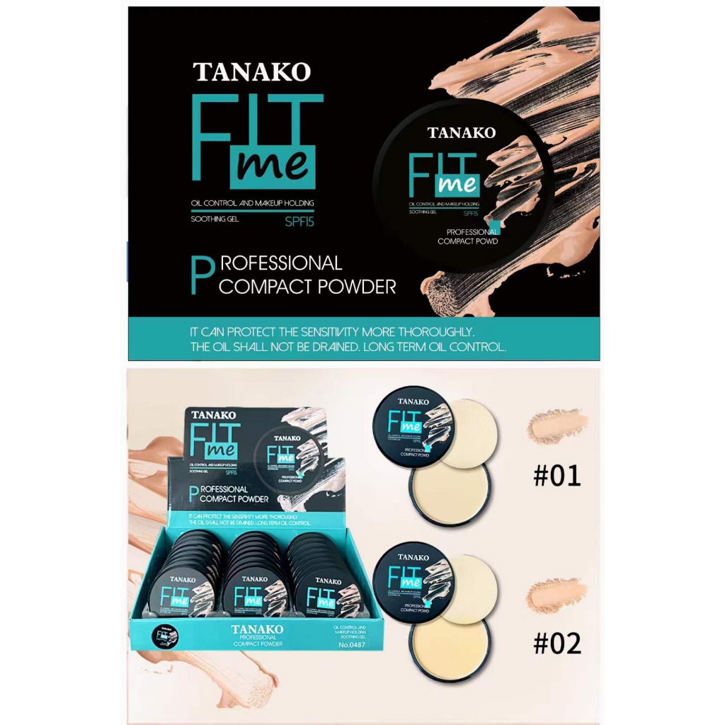 TANAKO FIT ME FACE POWDER 12H LONG-TERN OIL CONTROL SPF15 | Shopee ...