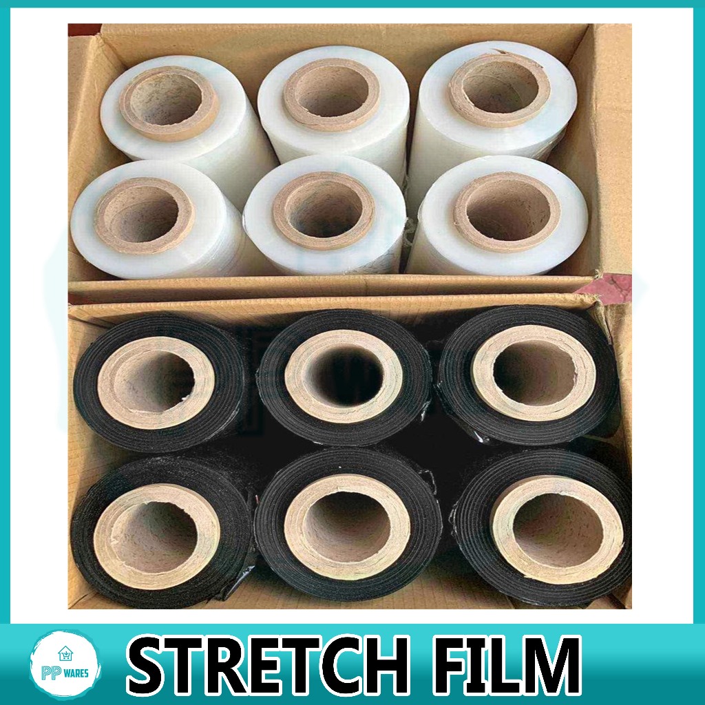 Stretch Film 20 microns x 500mm x 3 Kilos (CLEAR and BLACK) Cling wrap ...