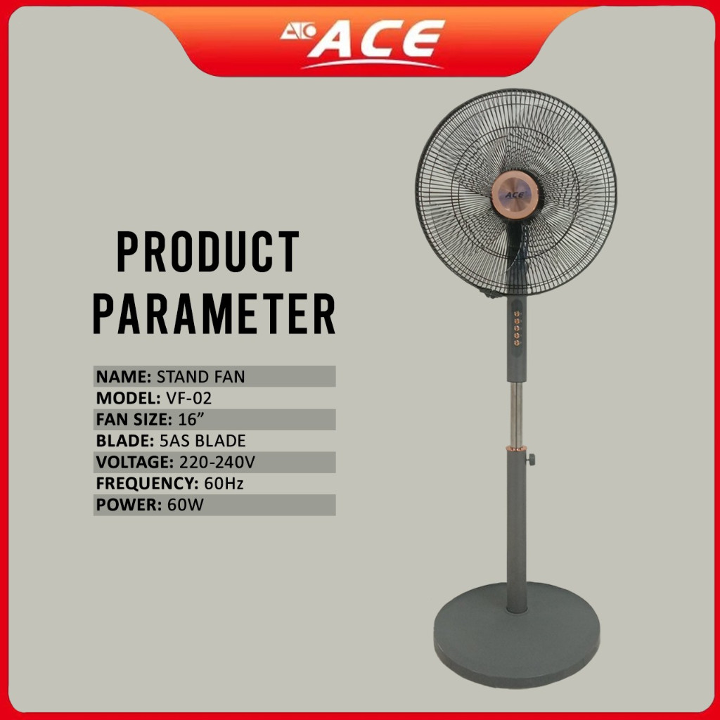 ACE 16" Stand Fan Model: VF-02 | Shopee Philippines