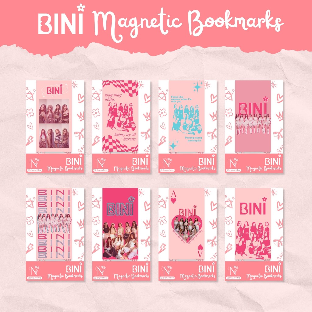 BINI Magnetic Bookmarks | Bini Fan Art | Clip on bookmarks | Ideal for ...