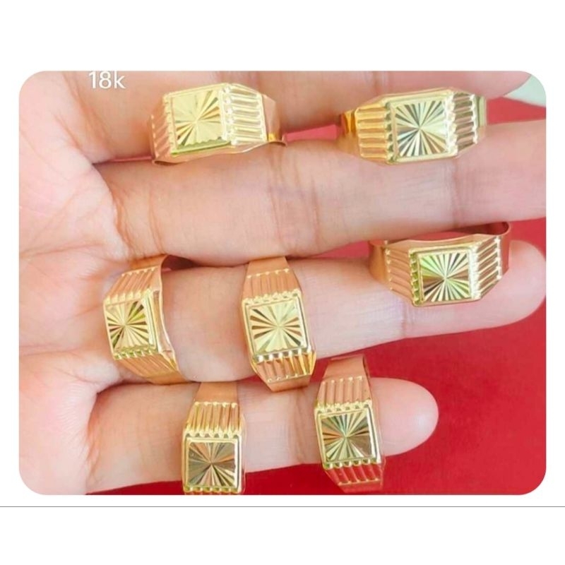 18K Saudi Gold MEN RING ️ PAWNABLE & COD | Shopee Philippines