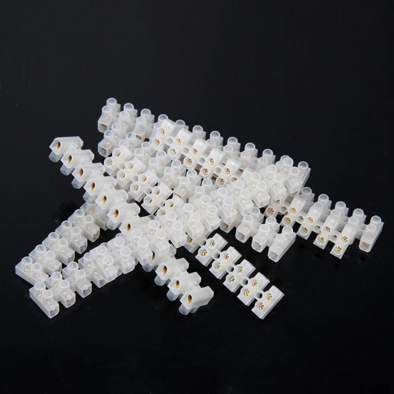 Terminal Block Plastic Wire Connector Strip Barrier Screw 5A 10A 15A ...