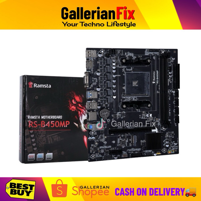 Ramsta B450M MATX Motherboard DDR4*2 Socket AM4 For AMD Athlon / Ryzen ...