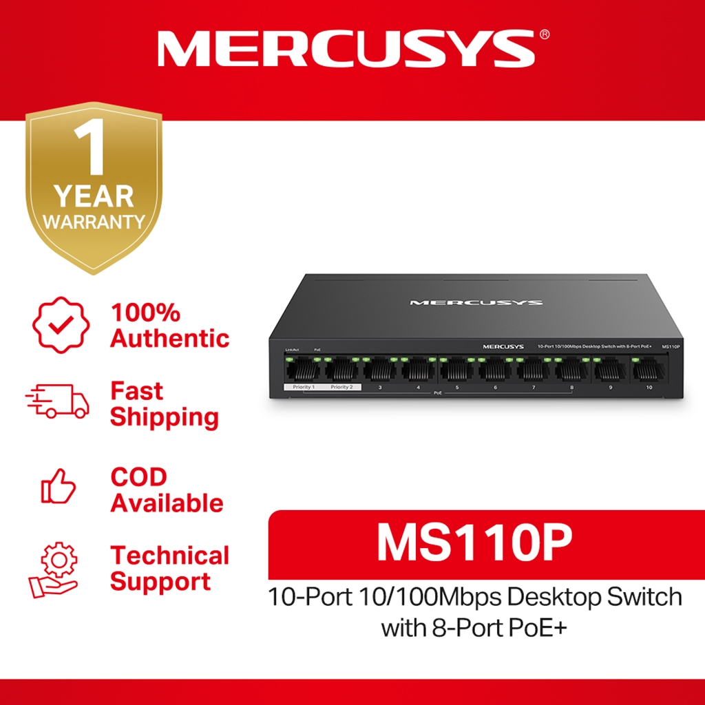 MERCUSYS MS110P 10-Port 10/100Mbps Switch | Shopee Philippines
