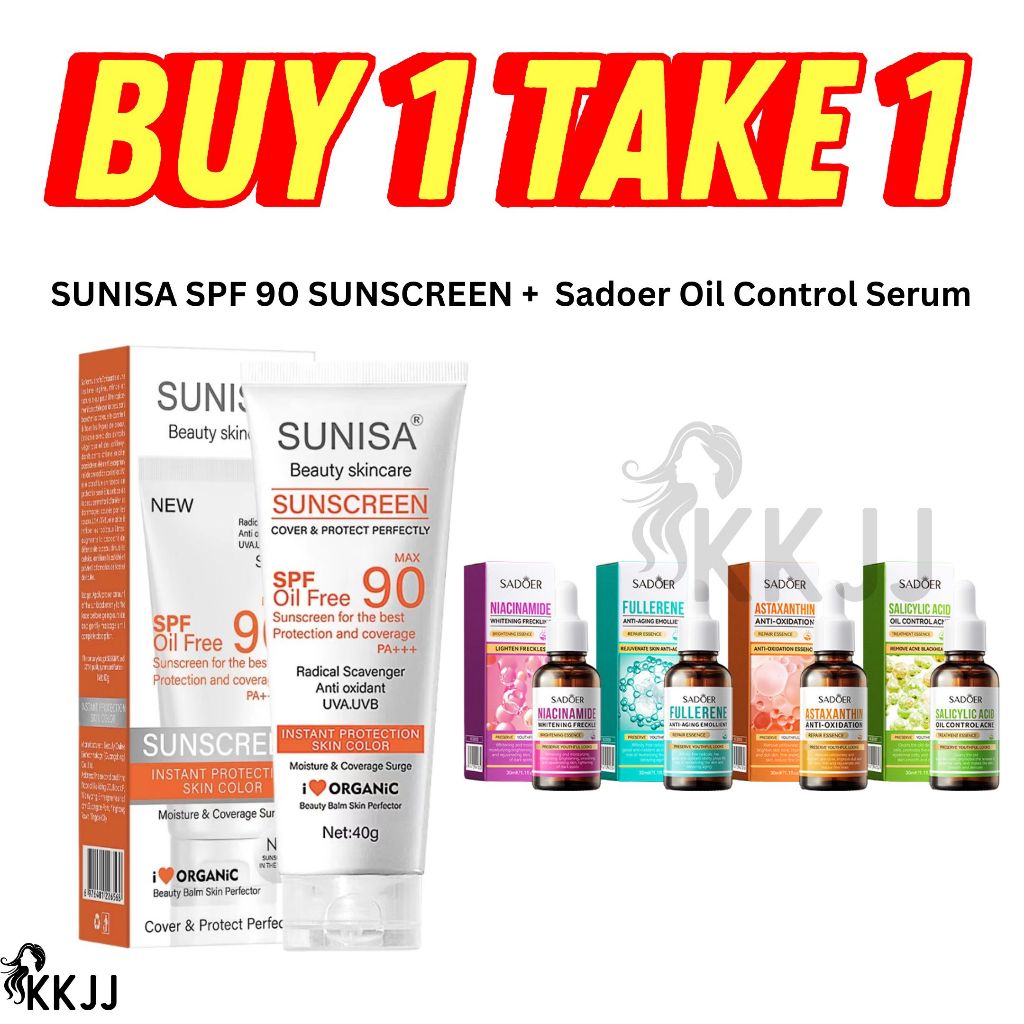 kkjj [BUY 1 TAKE 1] 40g Sunisa SPF90 Sunscreen + Sadoer Serum 30ml | Shopee Philippines