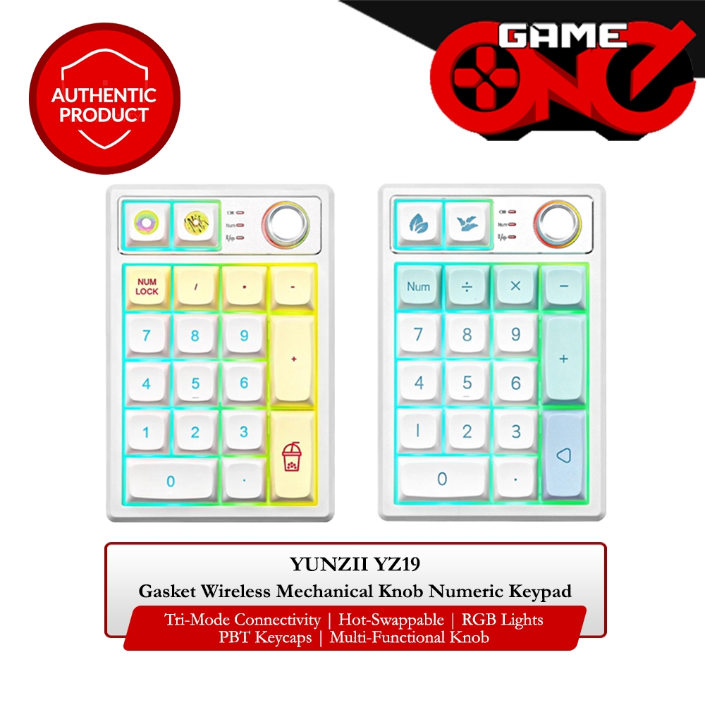 YUNZII YZ19 Gasket Wireless Mechanical Knob RGB Numeric Keypad Num Pad ...