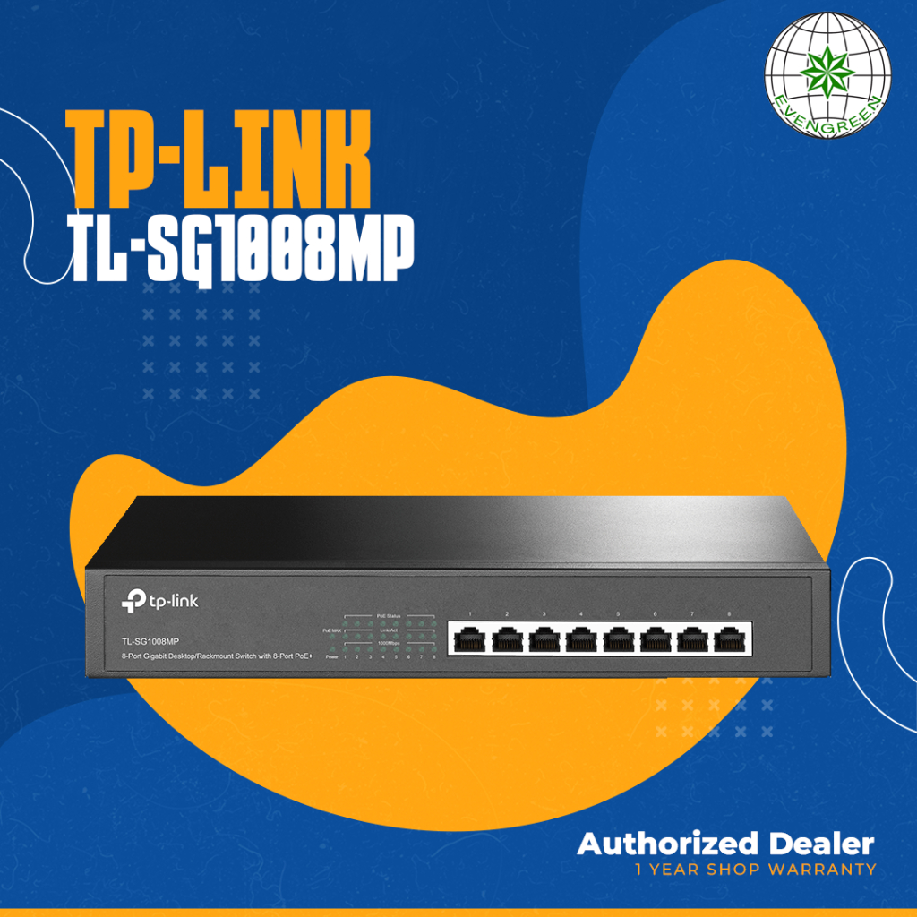 TP-Link TL-SG1008MP 8-Port Gigabit Desktop/Rackmount Switch with 153W 8 ...