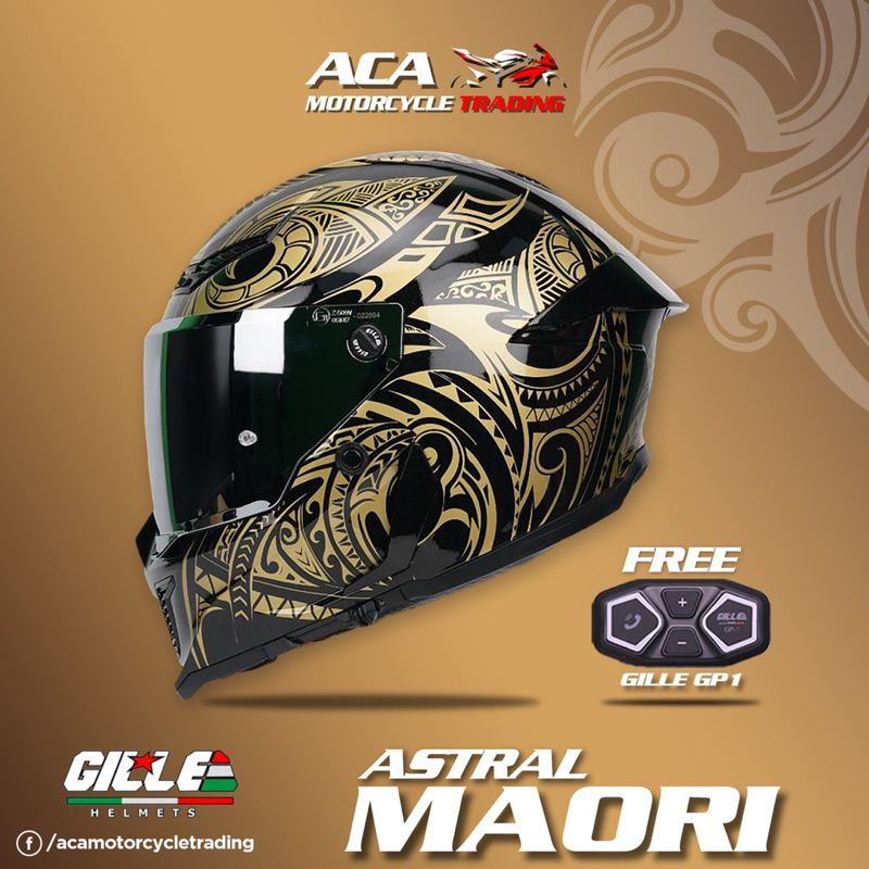 GILLE ASTRAL MAORI - Fullface Dual Visor Helmet with FREE GP-1 ...