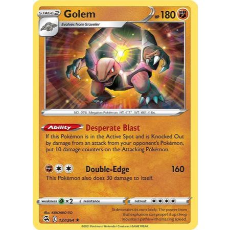 Pokemon TCG - GOLEM 137/264 Rare - Fusion Strike | Shopee Philippines