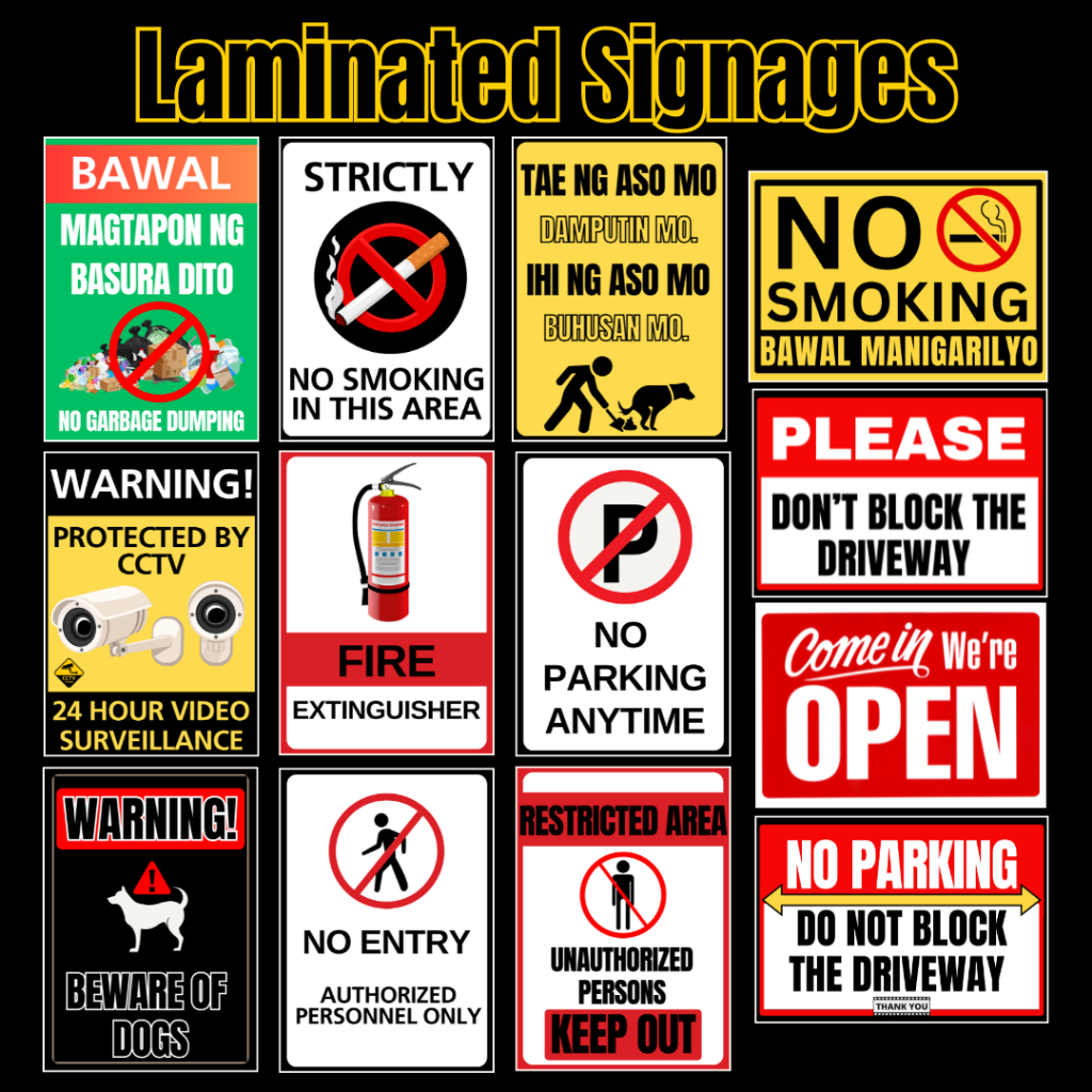 Laminated Signages Establishments/Office/ Community/Business Signages ...