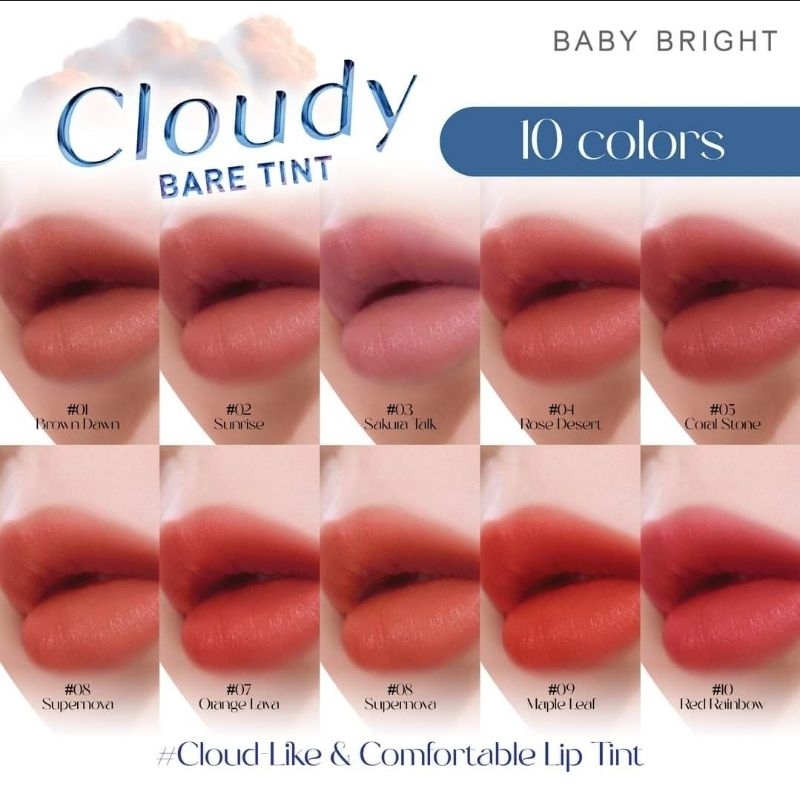 100% Original Cloudy Bare Lip Tint by Baby Bright Thailand(2.6g ...