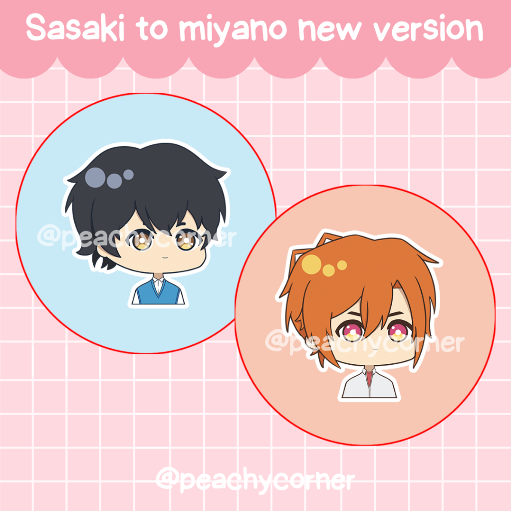 SASAKI TO MIYANO Matte Button Pins set fan made only[BL/Yaoi] | Shopee ...