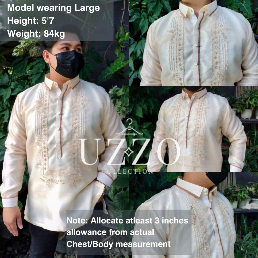 UZZO Modern Barong Tagalog Men [RANDOM BURDA] Graduation Oathtaking ...