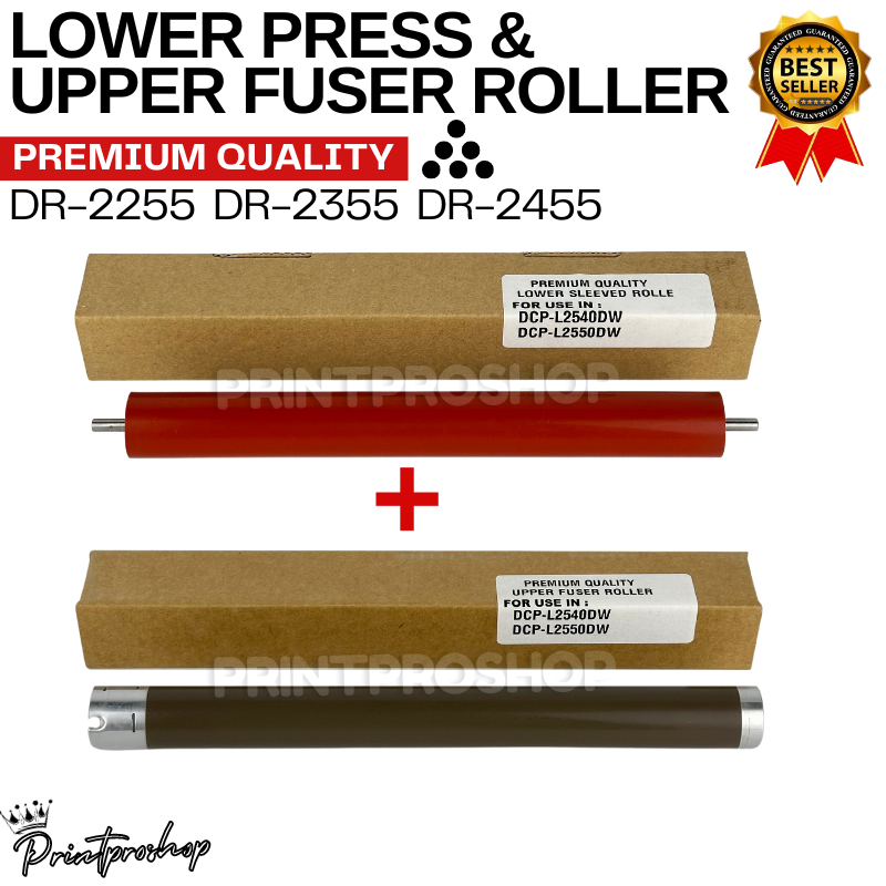 1 Set Upper Fuser Roller + Lower Press Roller Compatible for DCP L2540 ...