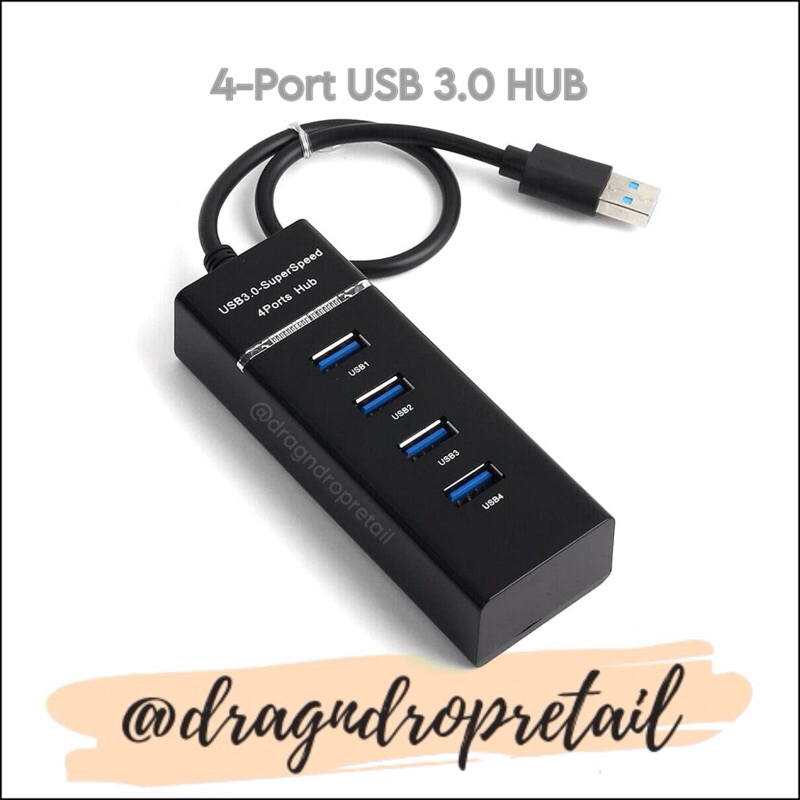 4 Port USB 3.0 Multi High Speed HUB Splitter Expansion Desktop PC Laptop Adapter | Shopee ...