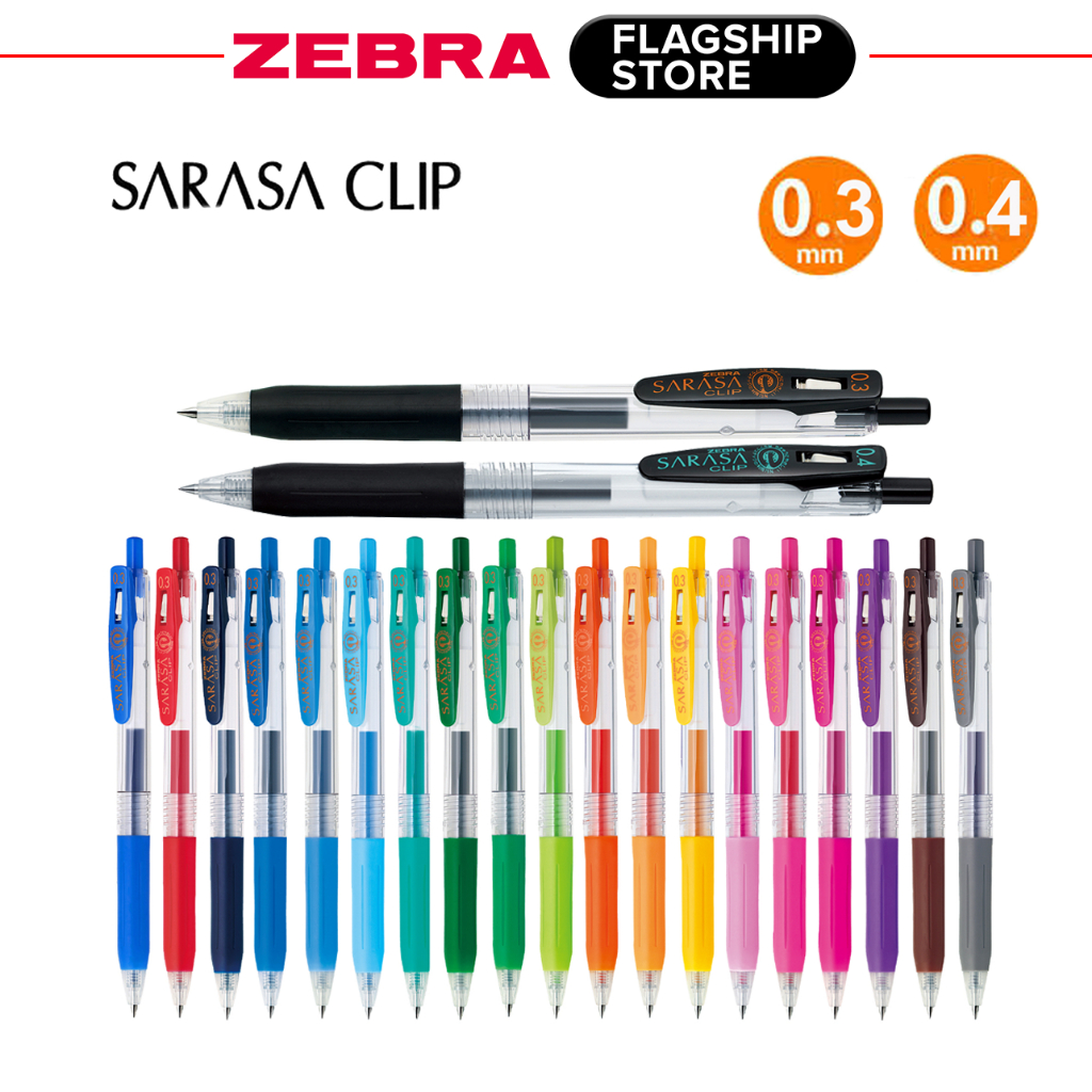 Zebra Sarasa Clip Retractable Gel Pen 0.3mm/0.4mm | Shopee Philippines